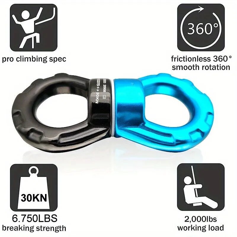 Вращающийся карабин для скалолазания, 30KN, 1 шт, карабины