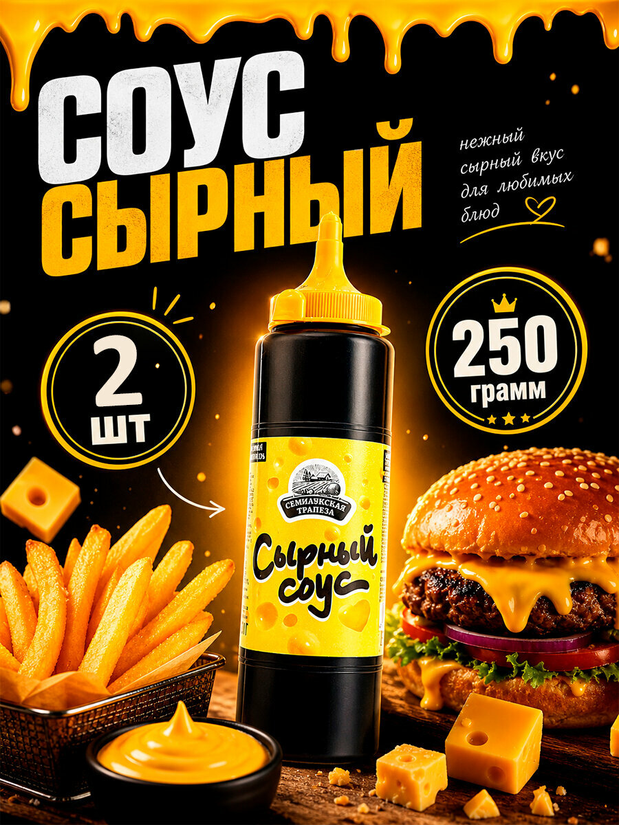 Соус Сырный, майонезный, ГОСТ, Семилукская трапеза, 2 шт. по 250 г