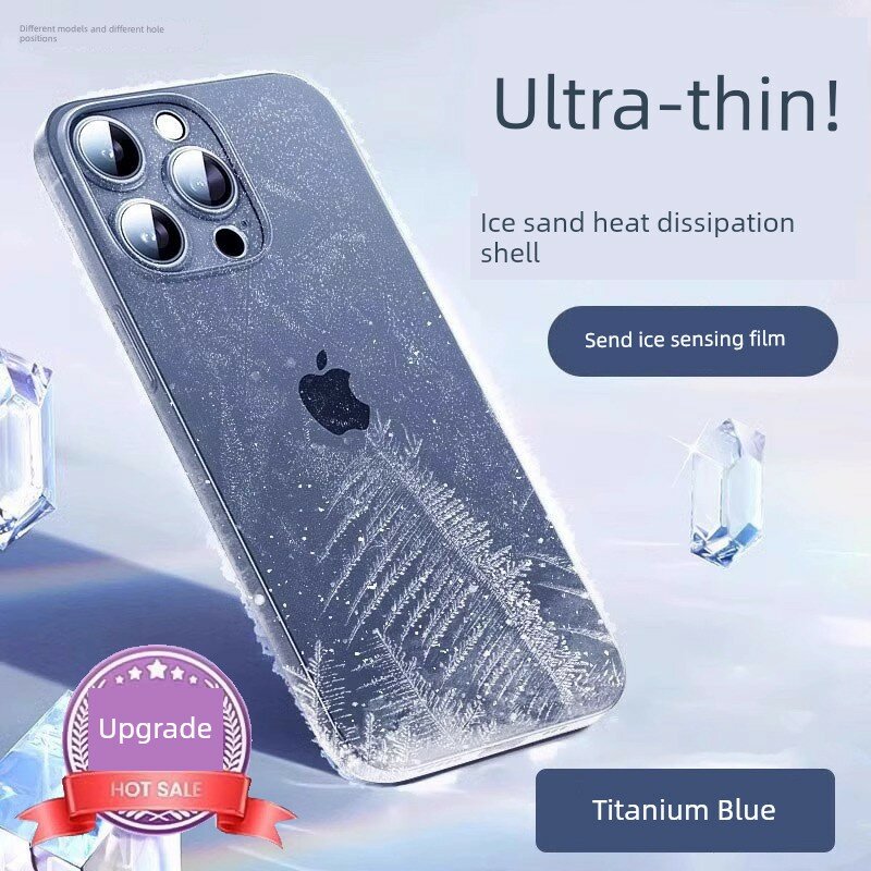 Чехол для iPhone 16 с охлаждением, цвет: титаново-голубой, быстрое охлаждение и комфортная текстура