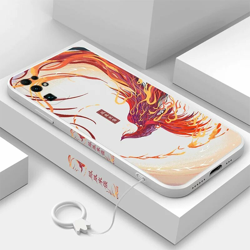 Чехол для Honor 30S из жидкого силикона, антикварный белый, дизайн «Ниэшэн Чжоншэн»