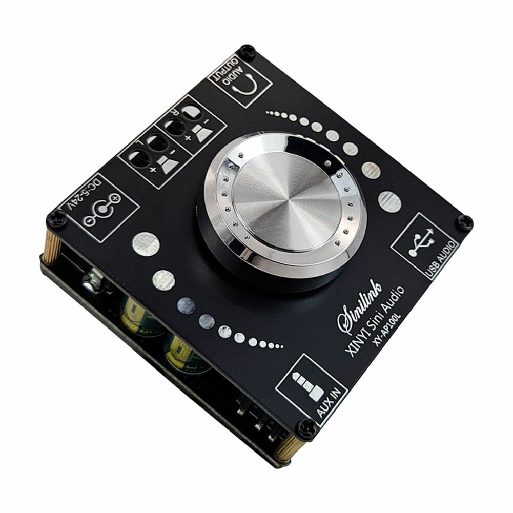 Цифровой усилитель мощности XY-AP100L 2 100 Вт, Bluetooth 5.0, стерео 2.0, регулировка тембра с помощью энкодера