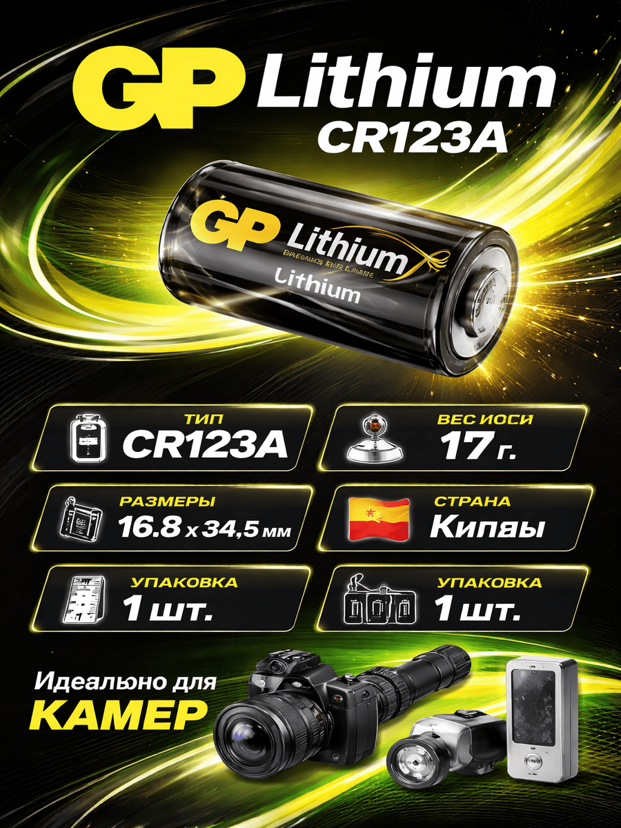 Батарейка GP Lithium CR123AE-2CR1