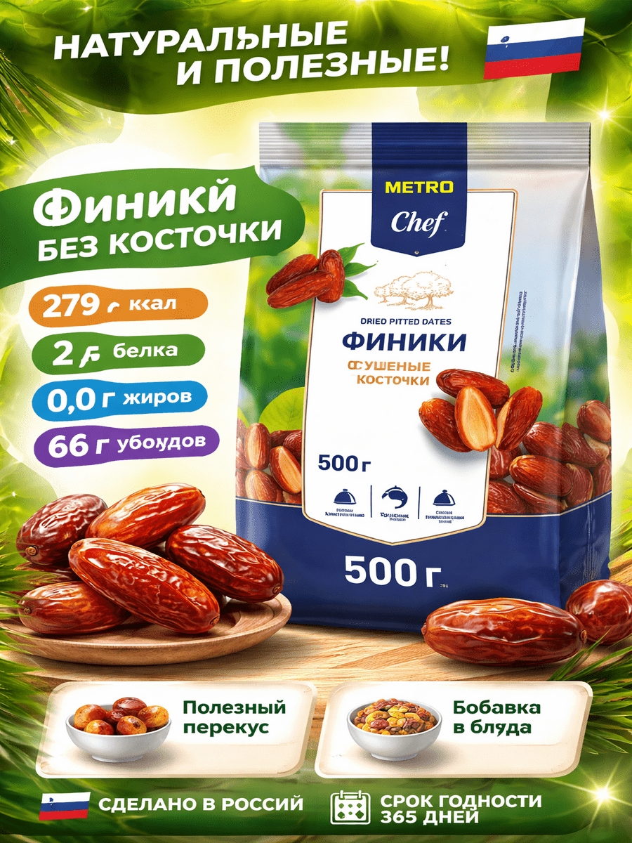 METRO Chef Финики сушеные без косточки, 500г