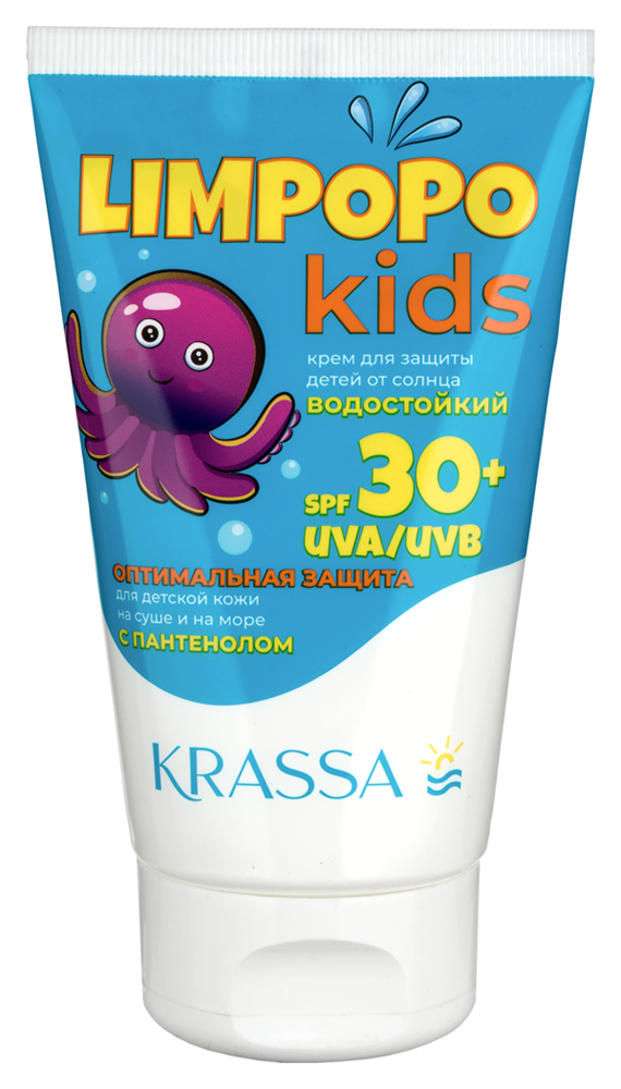 Красса/Krassa limpopo kids крем д/защиты детей от солнца водост пантенол spf30+ 150мл (KLK40132)