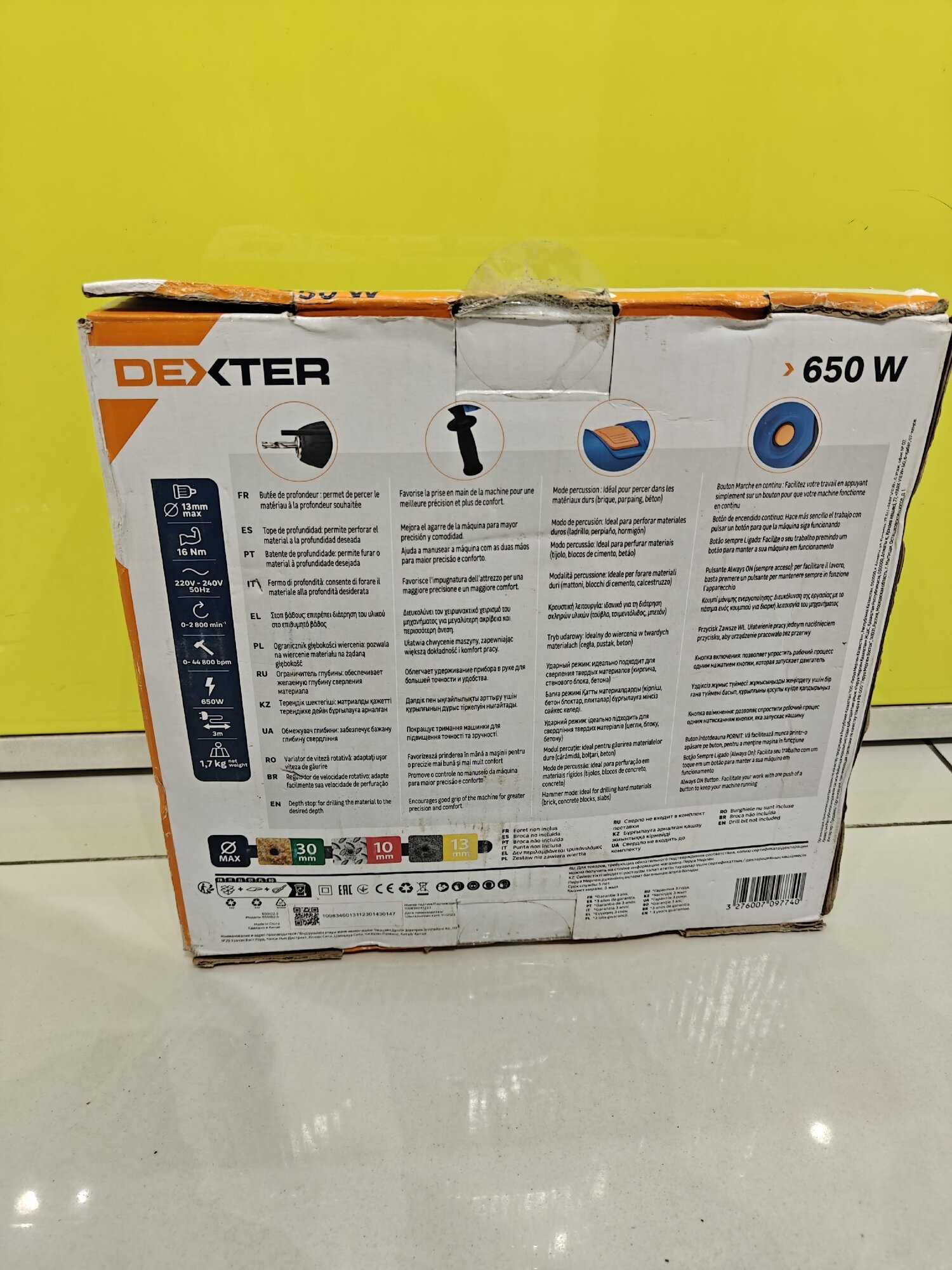 Ударная сетевая дрель Dexter Power PC650ID, 650Вт, быстрозажимной патрон, коробка — фото 1