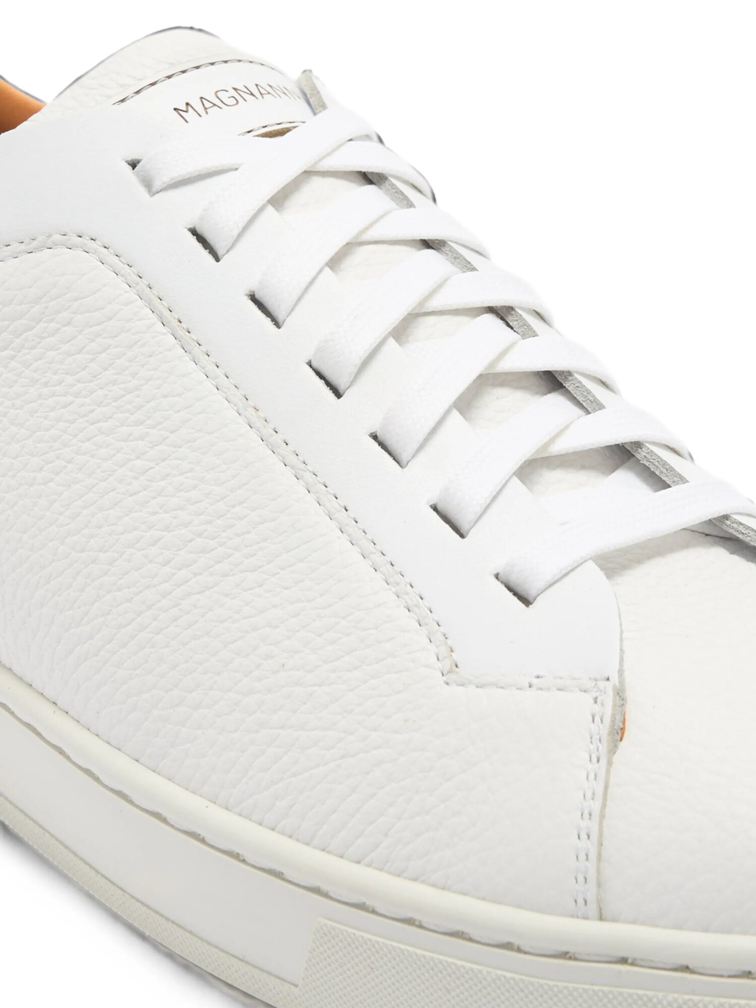 Кроссовки MAGNANNI Panelled pebbled-leather sneakers, размер 40, белый — фото 1