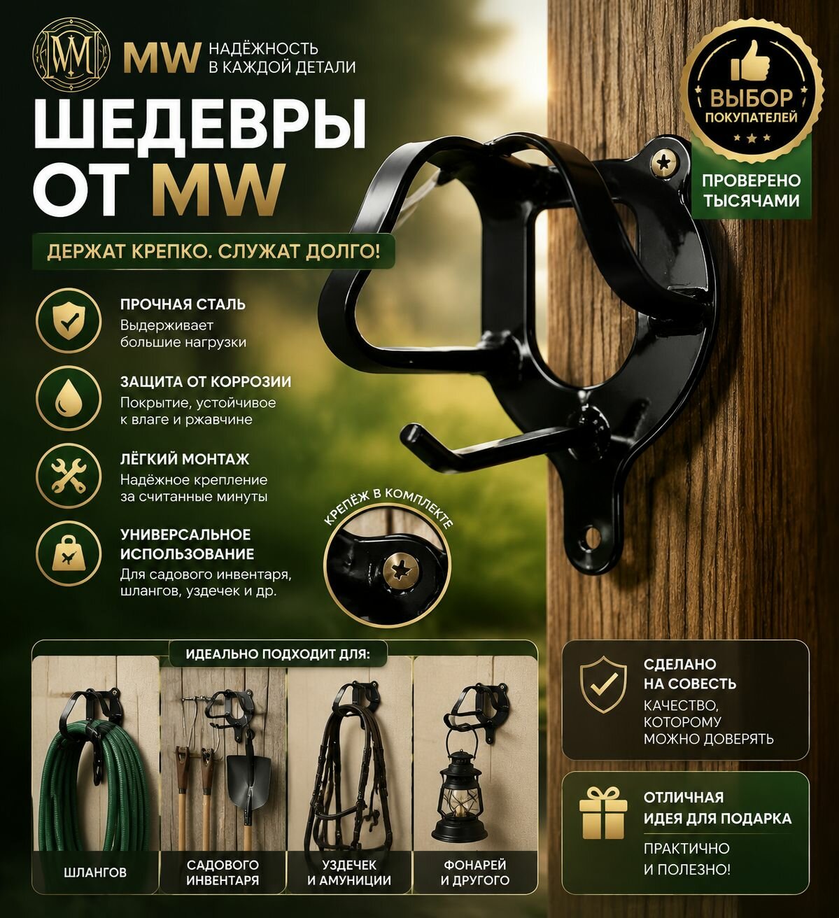 Кронштейн для уздечки металл HV