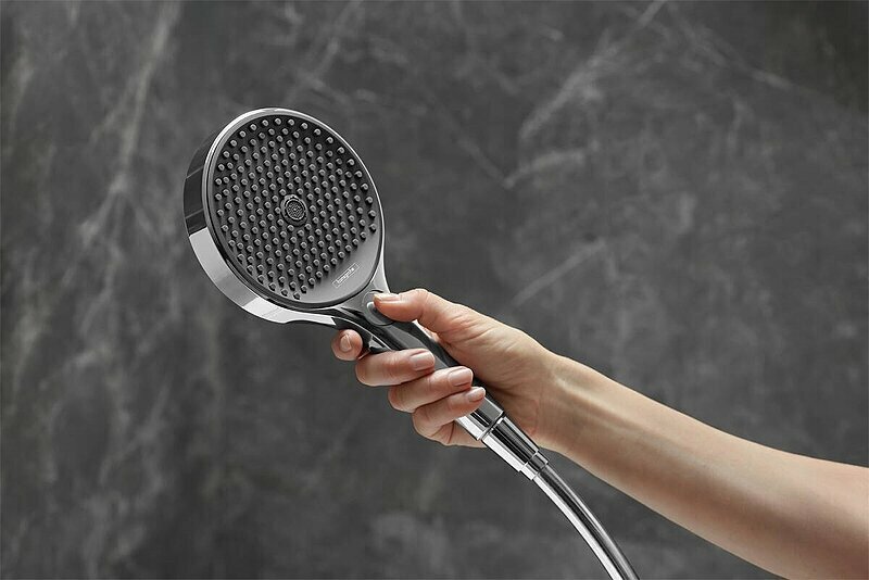 Ручной душ Hansgrohe Rainfinity 130 26864340 шлифованный черный хром