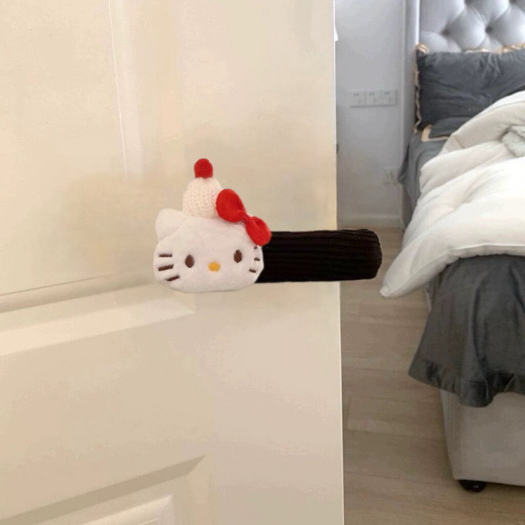 MINISO чехол для дверной ручки Вязаная черная кофточка с кепкой для кошки 2PCS. Защитная накладка на дверную ручку