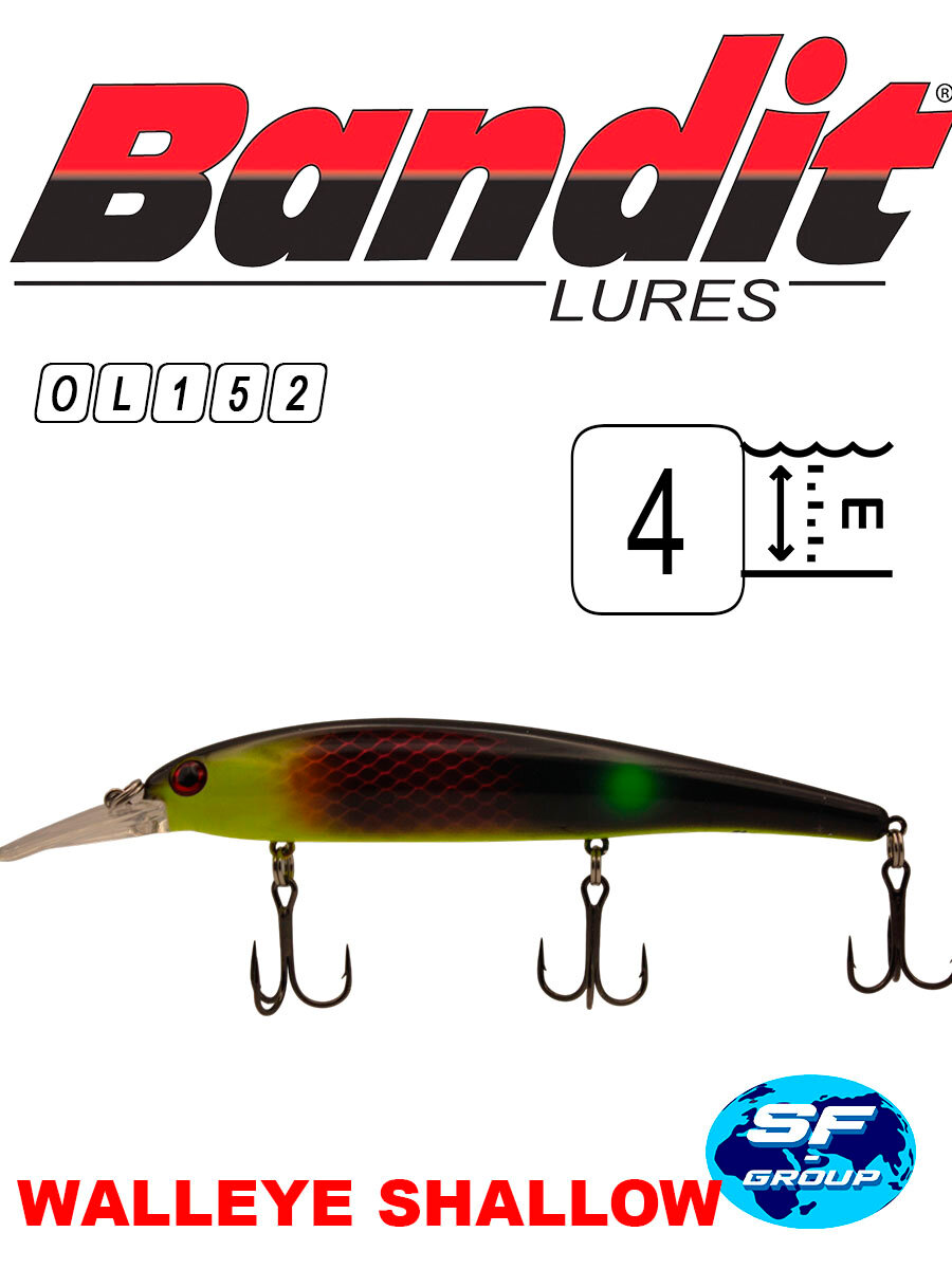 Воблер Bandit Walleye Shallow 12 см 17,5 гр заглубление 4м #OL152