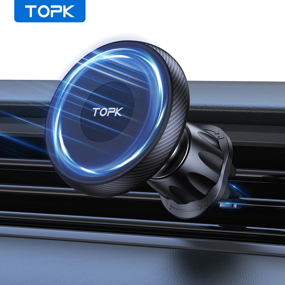 Магнитный автомобильный держатель для телефона TOPK, автомобильная подставка для телефона с вентиляционным отверстием для Mag.