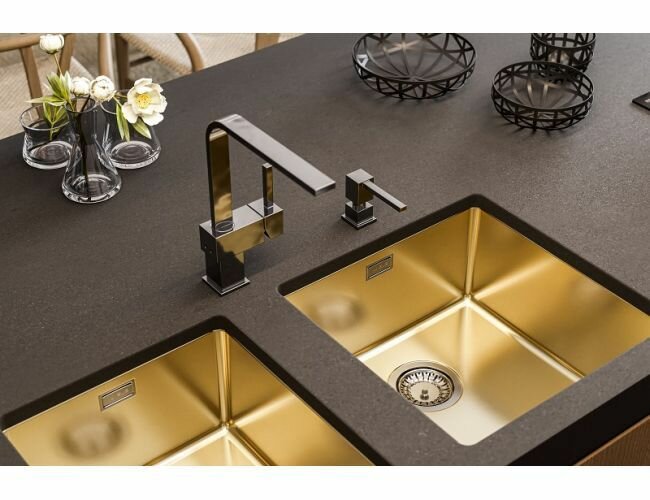 Смеситель для кухни ALVEUS LAGUNA MONARCH ANTHRACITE new PVD, графит, вороненая сталь