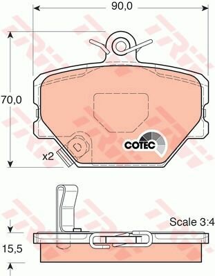 Колодки передние SMART Fourtwo Pulse TRW GDB1365