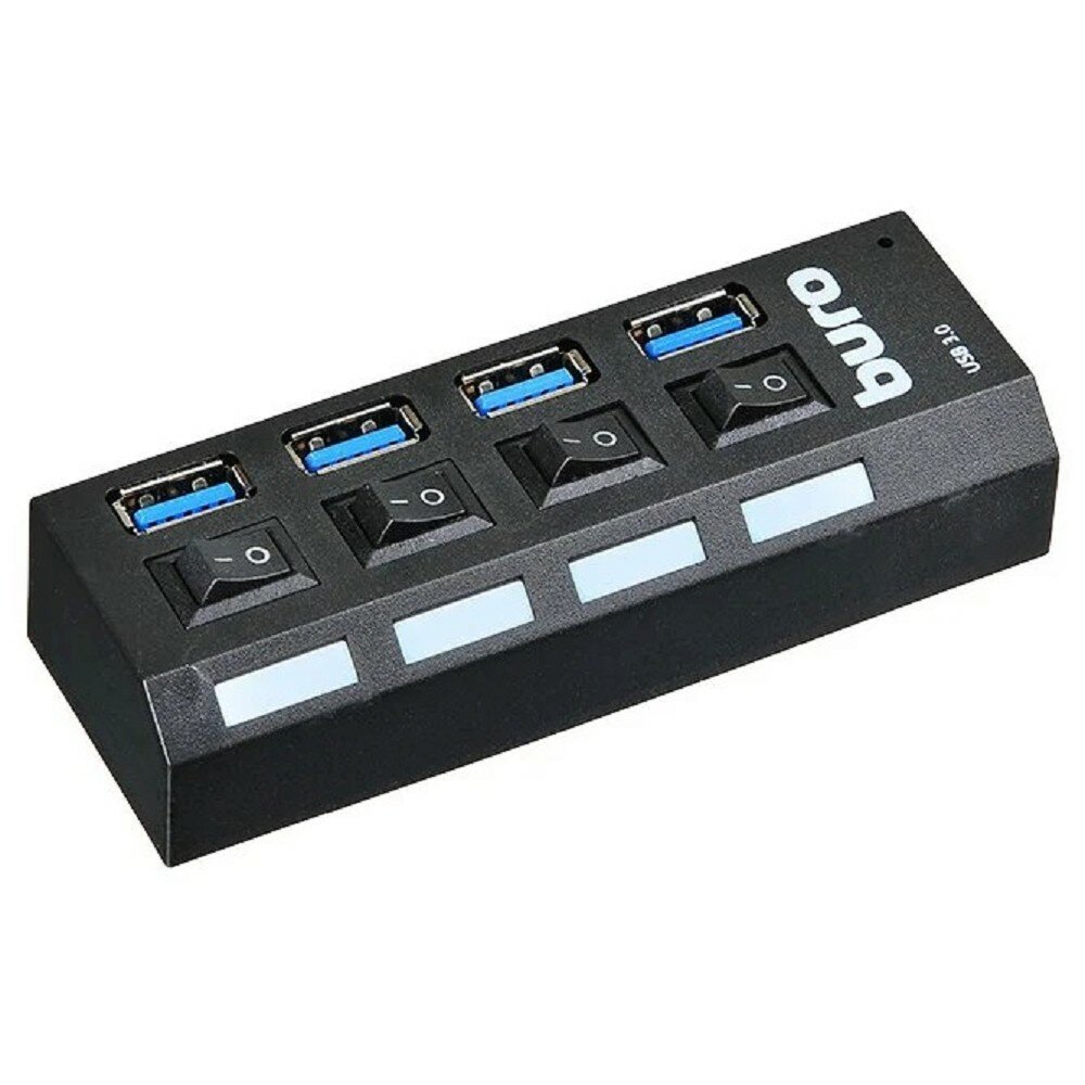 USB-хаб (концентратор) Buro BU-HUB4-U3.0-L, портов - 4