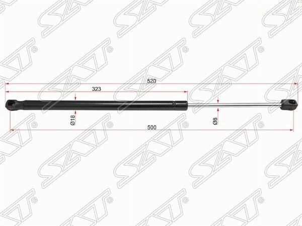 Амортизатор крышки багажника SAT ST-817702P500 Kia Sorento 09-21 справа=слева
