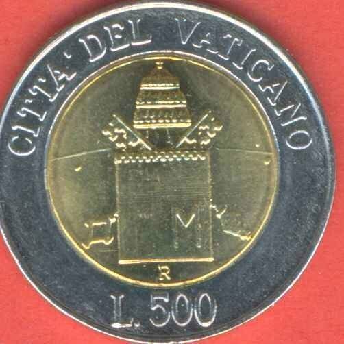 (2000) Монета Ватикан 2000 год 500 лир "Иоанн Павел II" Биметалл UNC