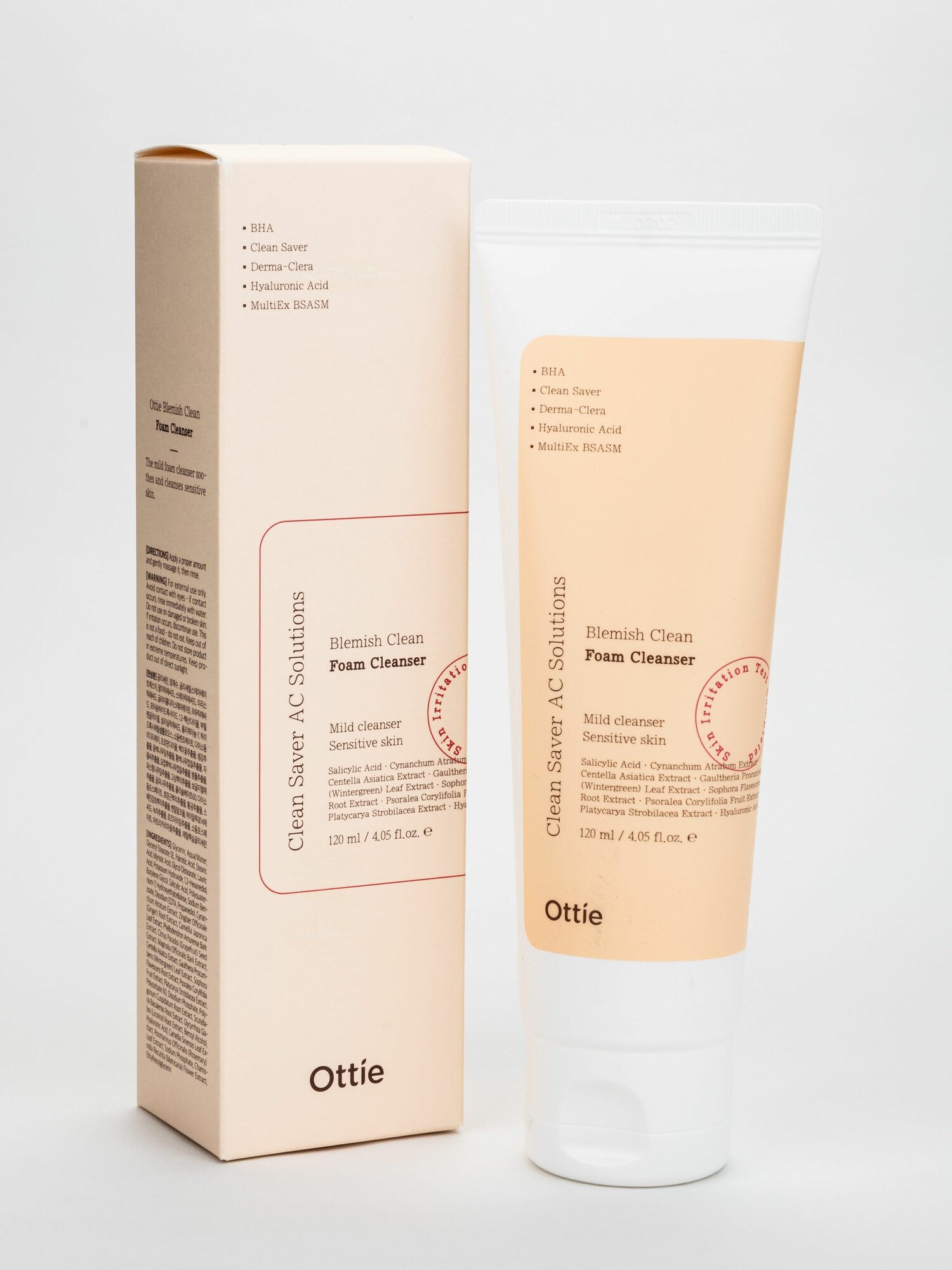 Успокаивающая пенка с BHA кислотой Ottie Blemish Clean Foam Cleanser, 120 мл