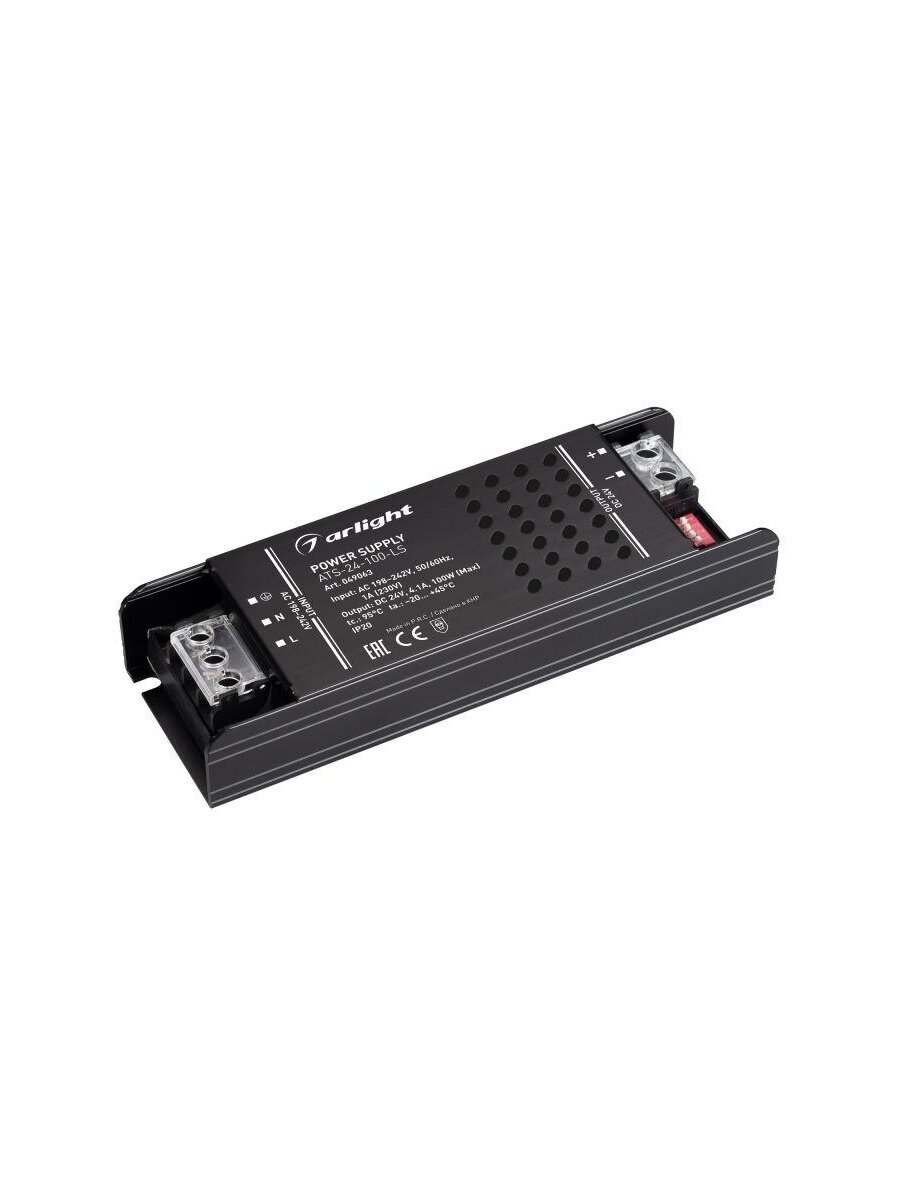 Блок питания ATS-24-100-LS (24В 4.1А 100Вт) IP20 сетка Arlight 049063