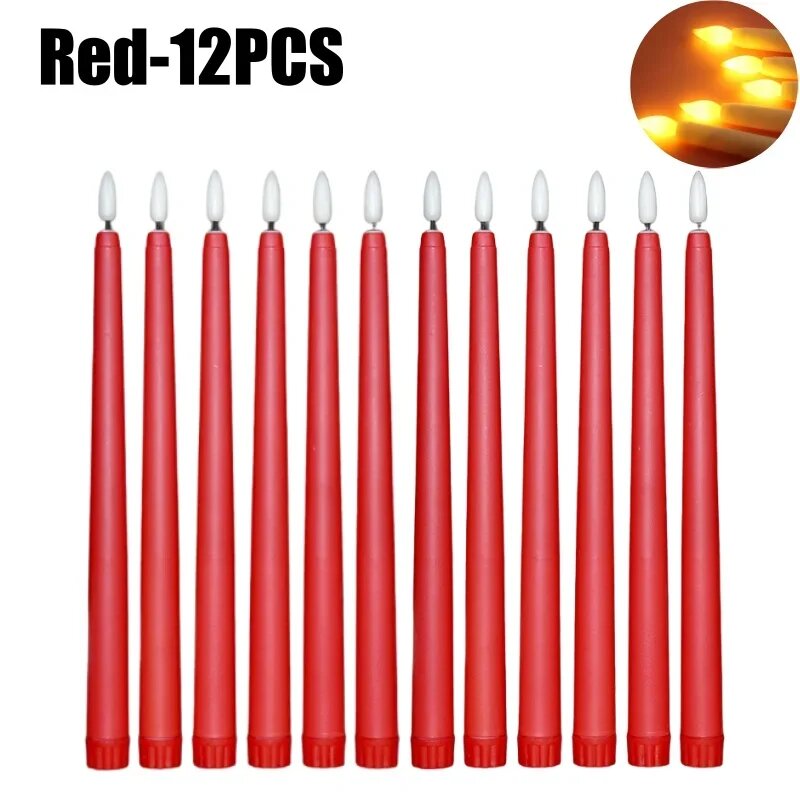 Светодиодные свечи Red-12PCS, испускаемый цвет Red-2Set