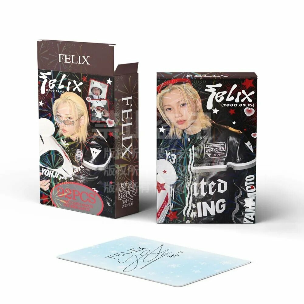 Участник Stray Kids FELIX : 60 фото-карт и 32 мини-наклейки-94660
