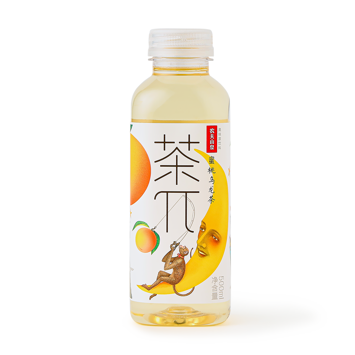 Чай Nongfu Spring "Медовый персик", улун, холодный, 0,5 л, в пластиковой бутылке