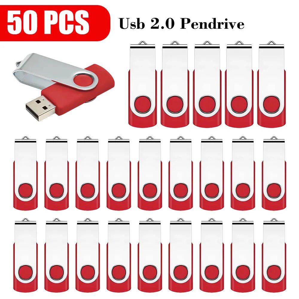 USB-флеш-накопитель KFHIREW 1-64 ГБ 16 ГБ, 50pcs Red