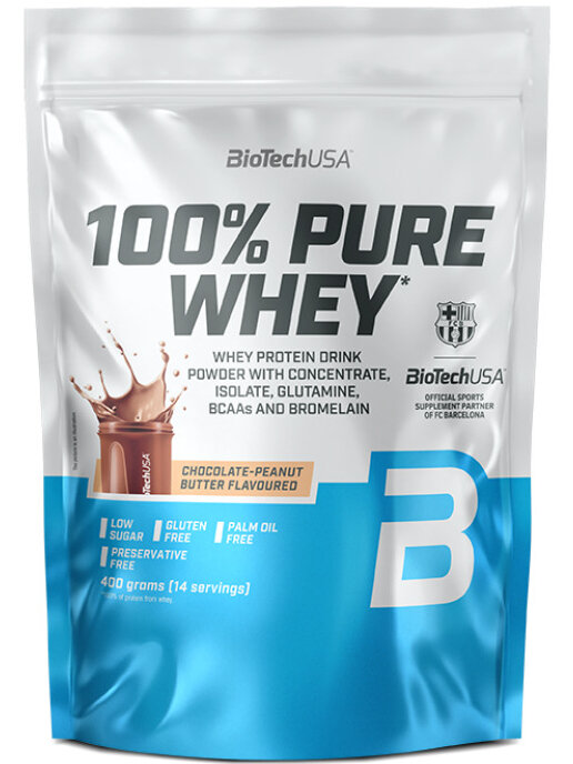 Сывороточный протеин BioTechUSA 100% Pure Whey 400 г, Шоколад-арахисовая паста