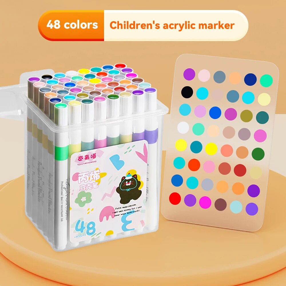 Borrence акриловые маркеры 24 цветов 48 Colors