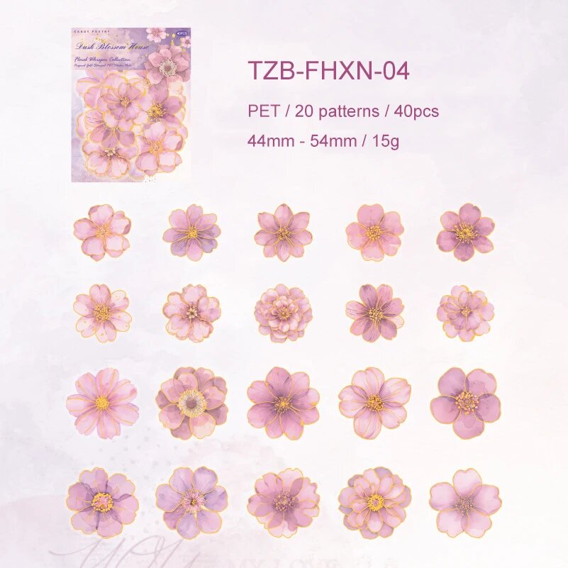 Набор наклеек JIANWU Blooming Flower and Whisper Series TZB-FHXN-04