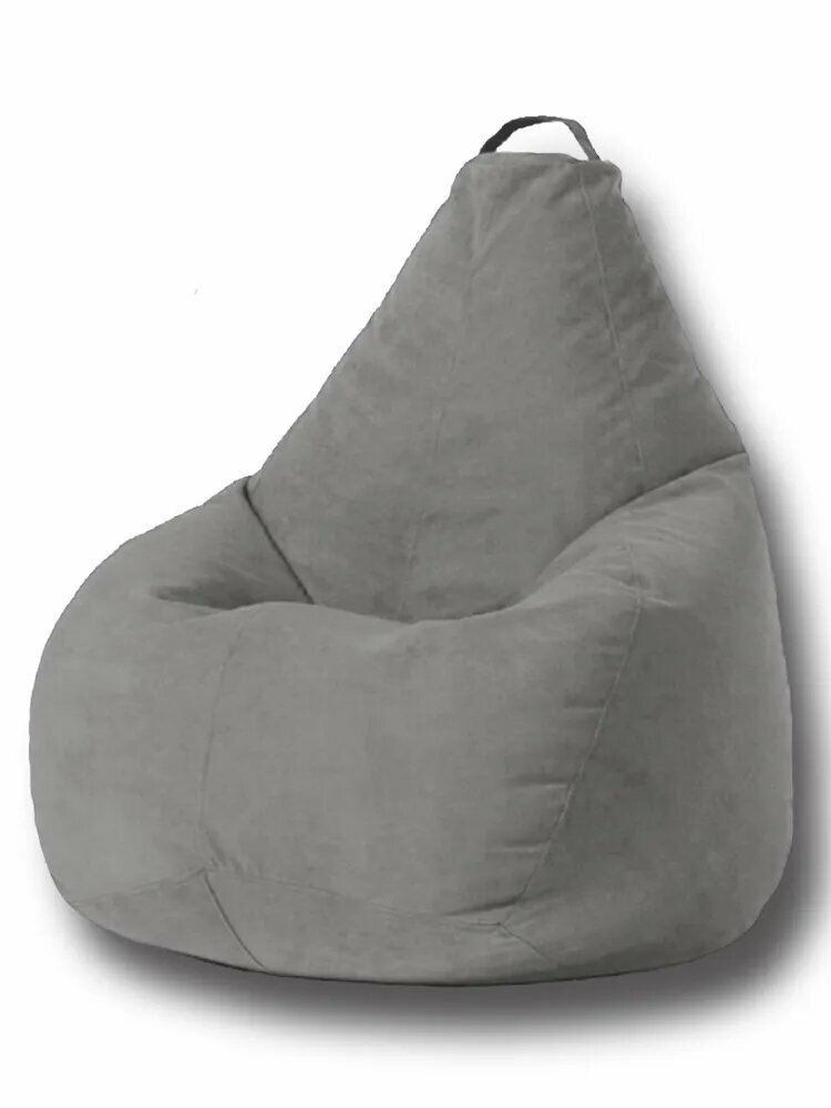 COOLPOUF Кресло-мешок Груша, Велюр натуральный, Размер XXXXL, серый