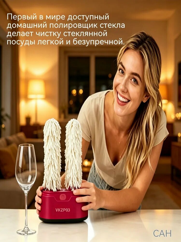 Электрический полировщик бокалов для вина и фужеров, автоматический очиститель стеклянной посуды для дома, тихий компактный аппарат с микроволоконными щетками