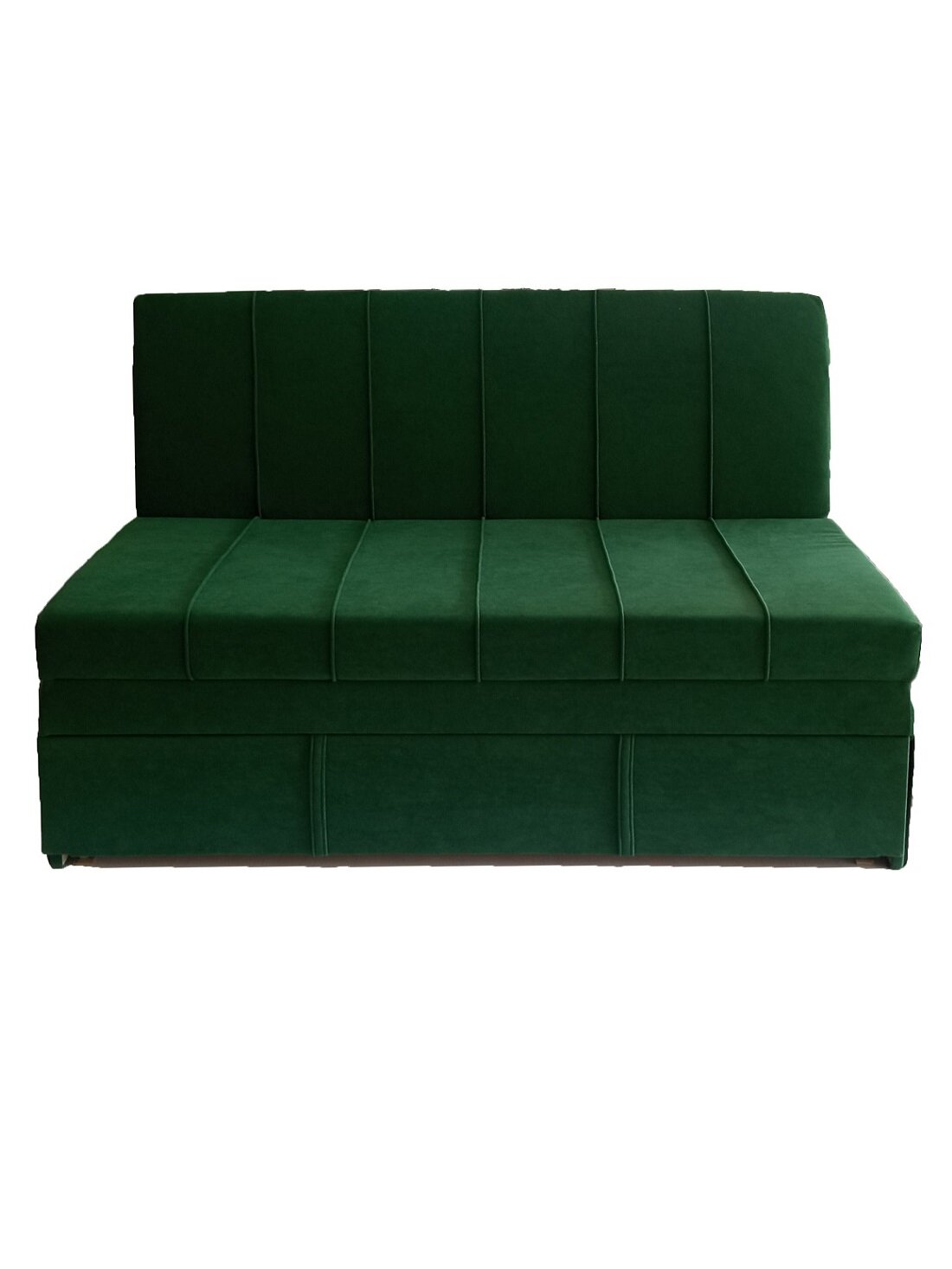 Диван-кровать StylChairs Сёма, ширина 130 см, без подлокотников, велюр зелёный