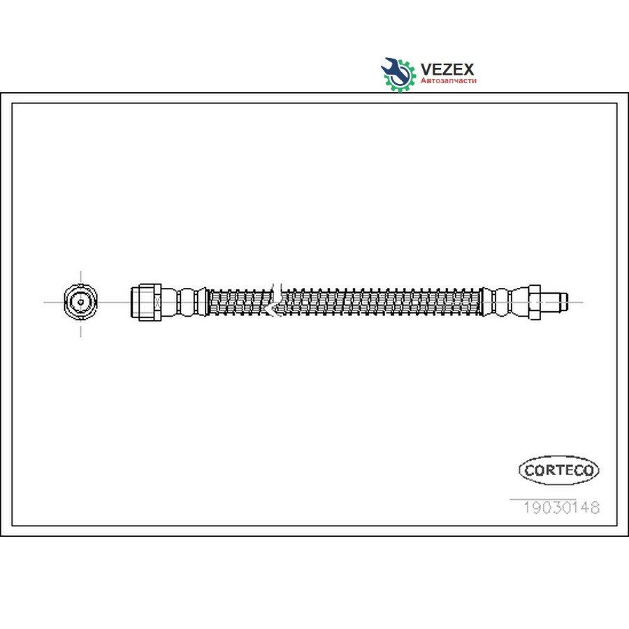CORTECO 19030148 Тормозной шланг задний (255mm)