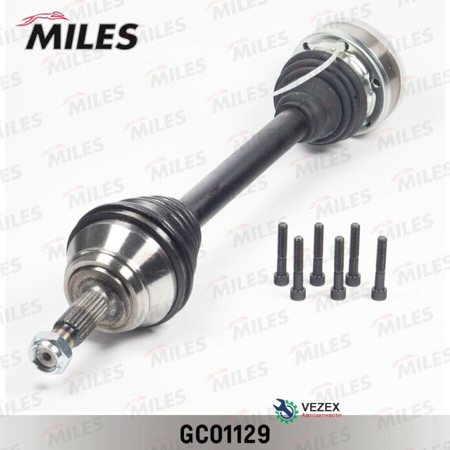 MILES GC01129 Привод в сборе левый VW G3/PASSAT 1.8-2.0 88-98 (GKN 301241) GC01129