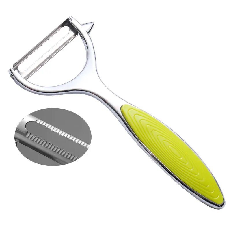 Многофункциональный овощечистка из нержавеющей стали Green-Sawtooth knife