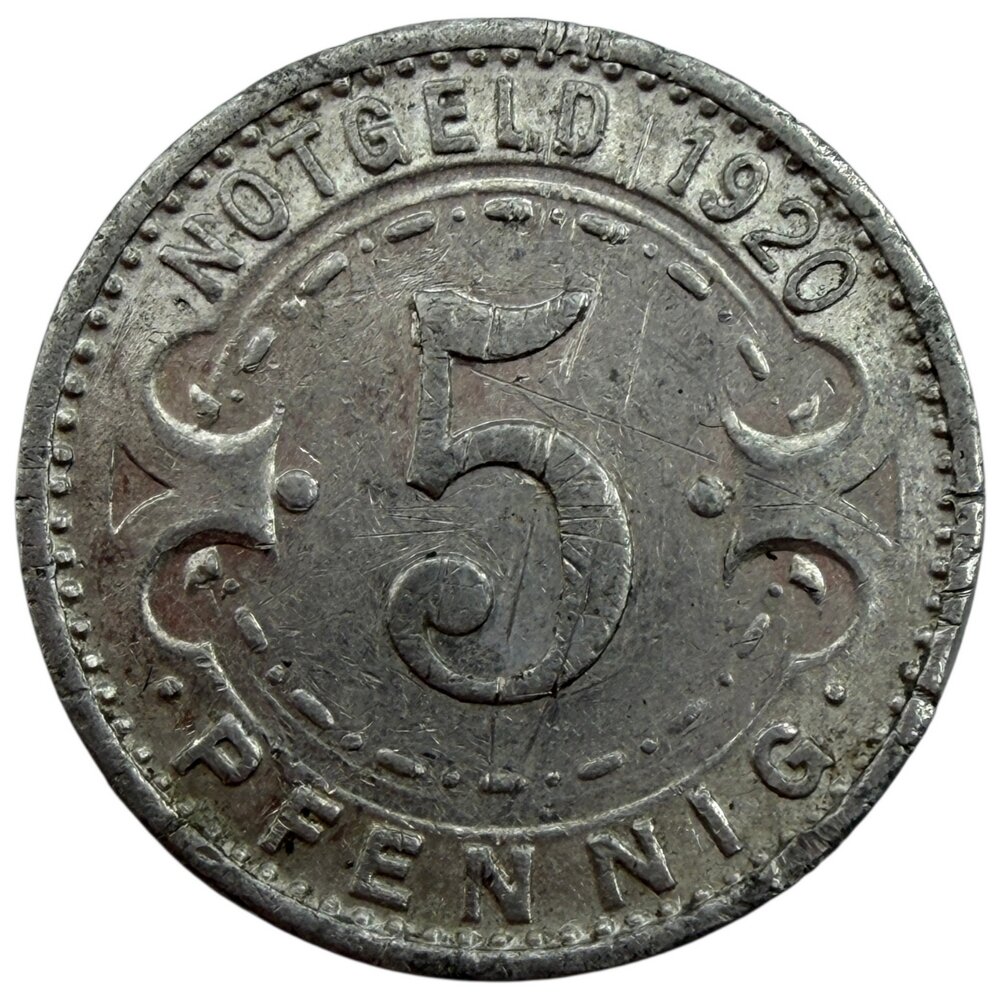 Германия, Веймарская республика, Виттен 5 пфеннигов 1920 г.