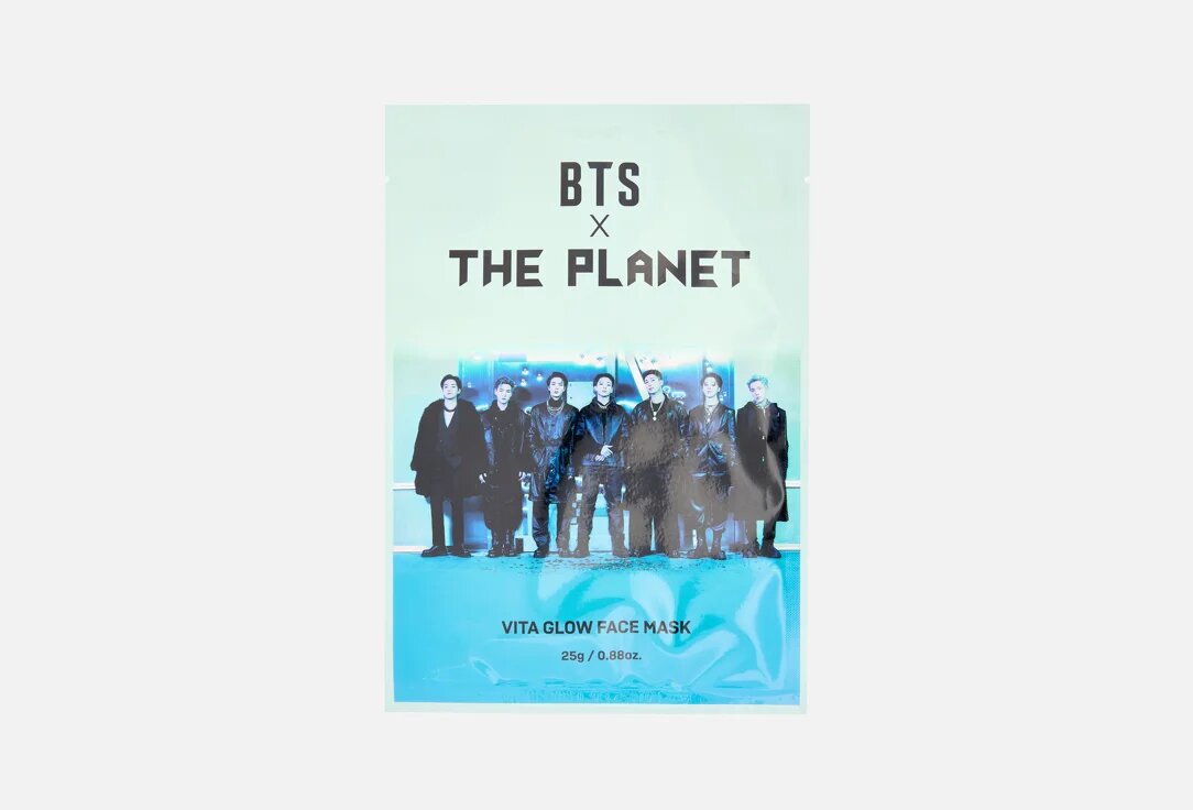 BTS x THE PLANET VITA GLOW Тканевая маска для сияния кожи лица 1шт