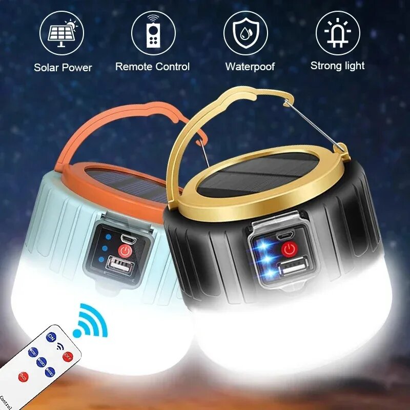 Солнечный фонарь для кемпинга 1000W Blue
