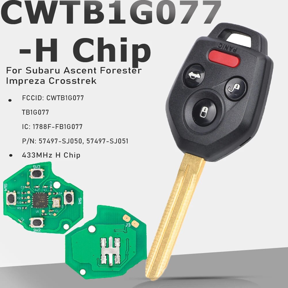 KEYECU CWTB1G077 H Chip 433MHZ 3+1B Дистанционный ключ-брелок для Subaru Ascent Forester 1PC KEY