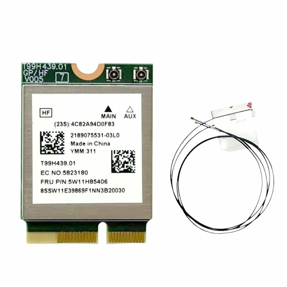Карта Беспроводной Сети MT7927 WiFi7+2 Антенны BT5.4 Gigabit