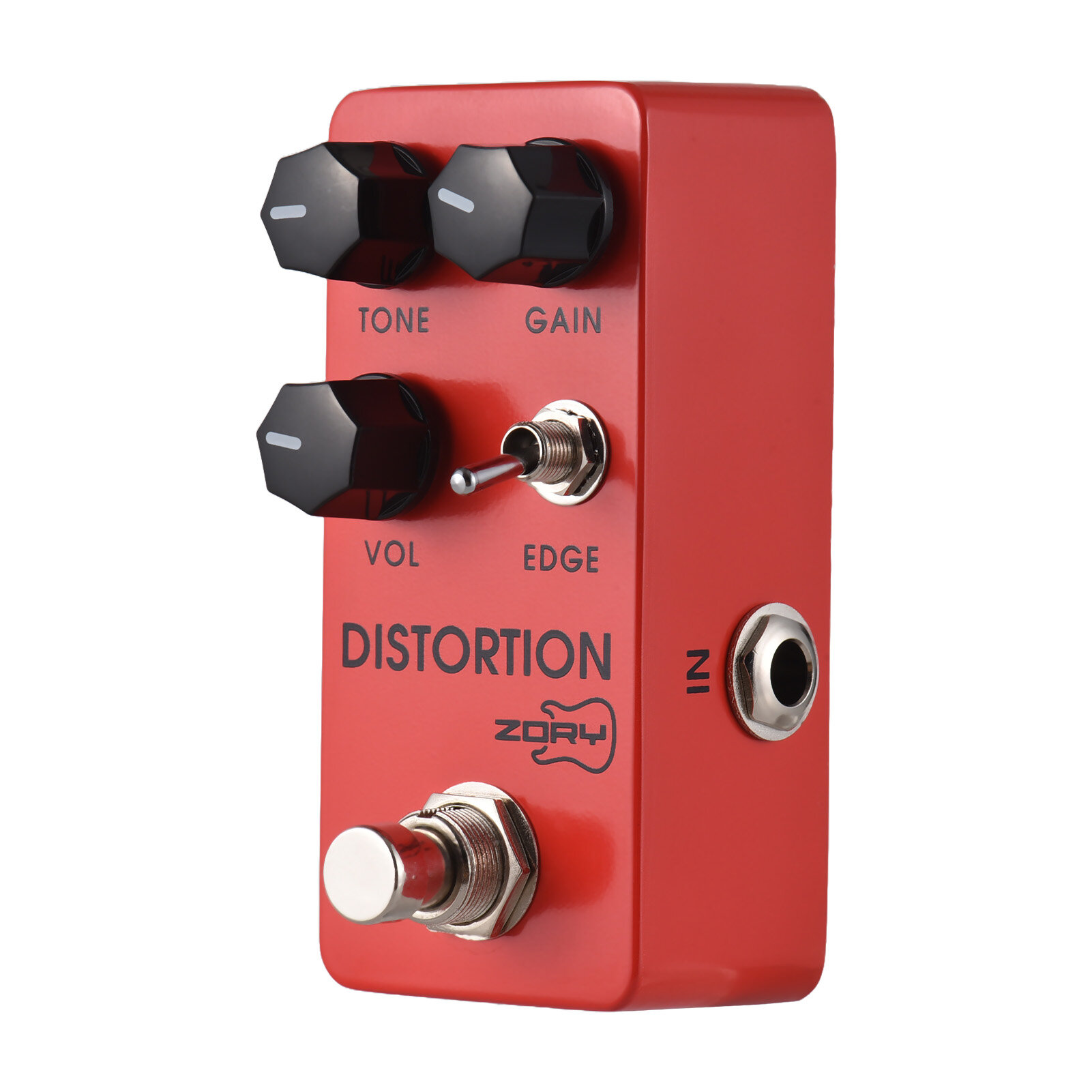 ZORY Guitar Metal Distortion Педаль эффектов TONE/GAIN/VOL/EDGE DC 9V 6.35mm Входной/выходной интерфейс Электрогитара из алюминиевого сплава Имитация искажения Heavy Metal с True Bypass