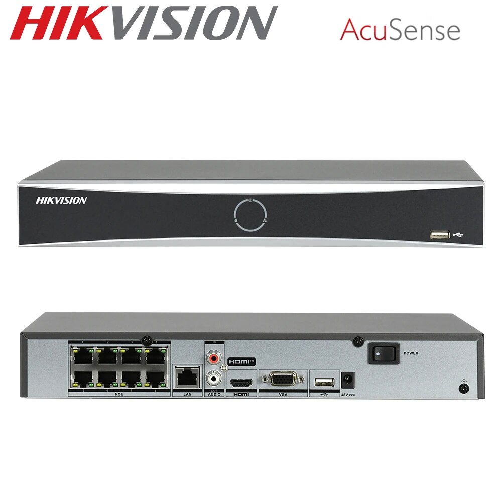 HIKVISION 8-канальный PoE 4K NVR DS-7608NXI-K1/8P серия K AcuSense Распознавание лиц Периметрическая защита MD2.0 VCA