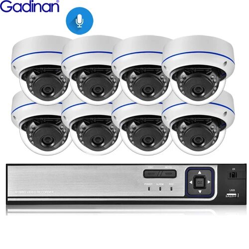Gadinan 8CH 4MP POE Наилучшая внешняя камера безопасности с инфракрасным ночным видением Система видеонаблюдения CCTV Комплект NVR Детекция движения