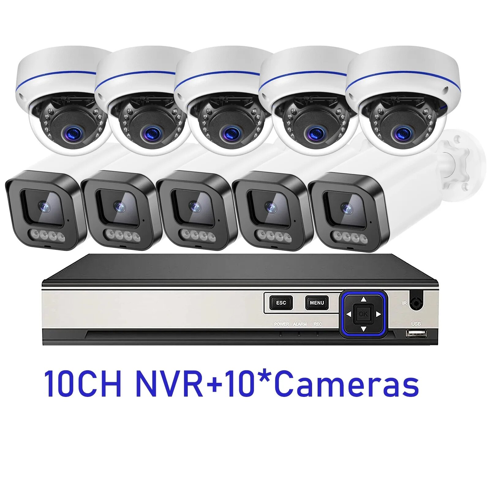 Система видеонаблюдения Gadinan Outdoors POE 4K 8MP NVR Купольная аудио IP-камера безопасности с распознаванием лиц видеонаблюдения CCTV