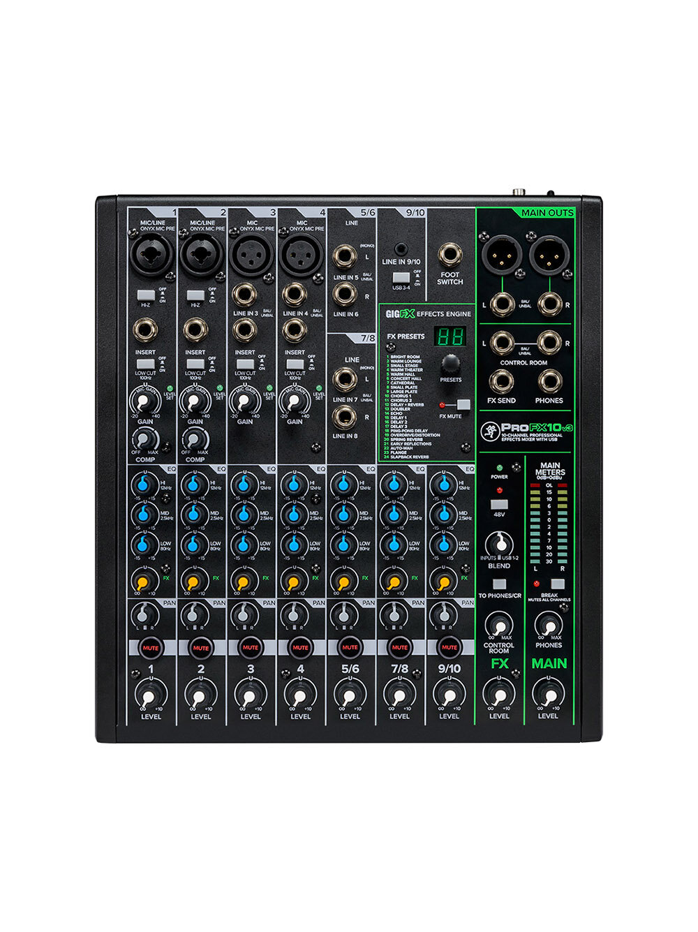 Аналоговый микшерный пульт MACKIE ProFX10v3，Высококачественная запись через USB