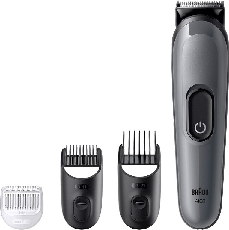 Триммер Braun AIO3500 серый (насадок в компл:3шт)