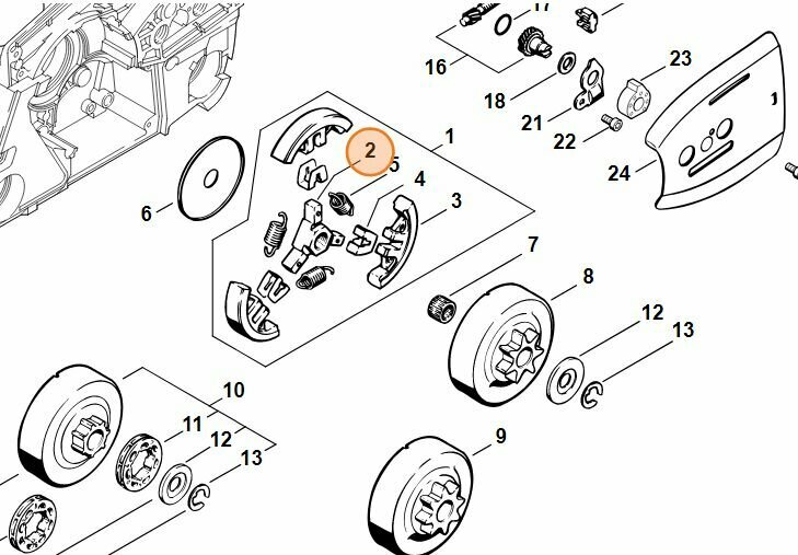 Поводок сцепления Stihl MS 880, 084/088 11241623205