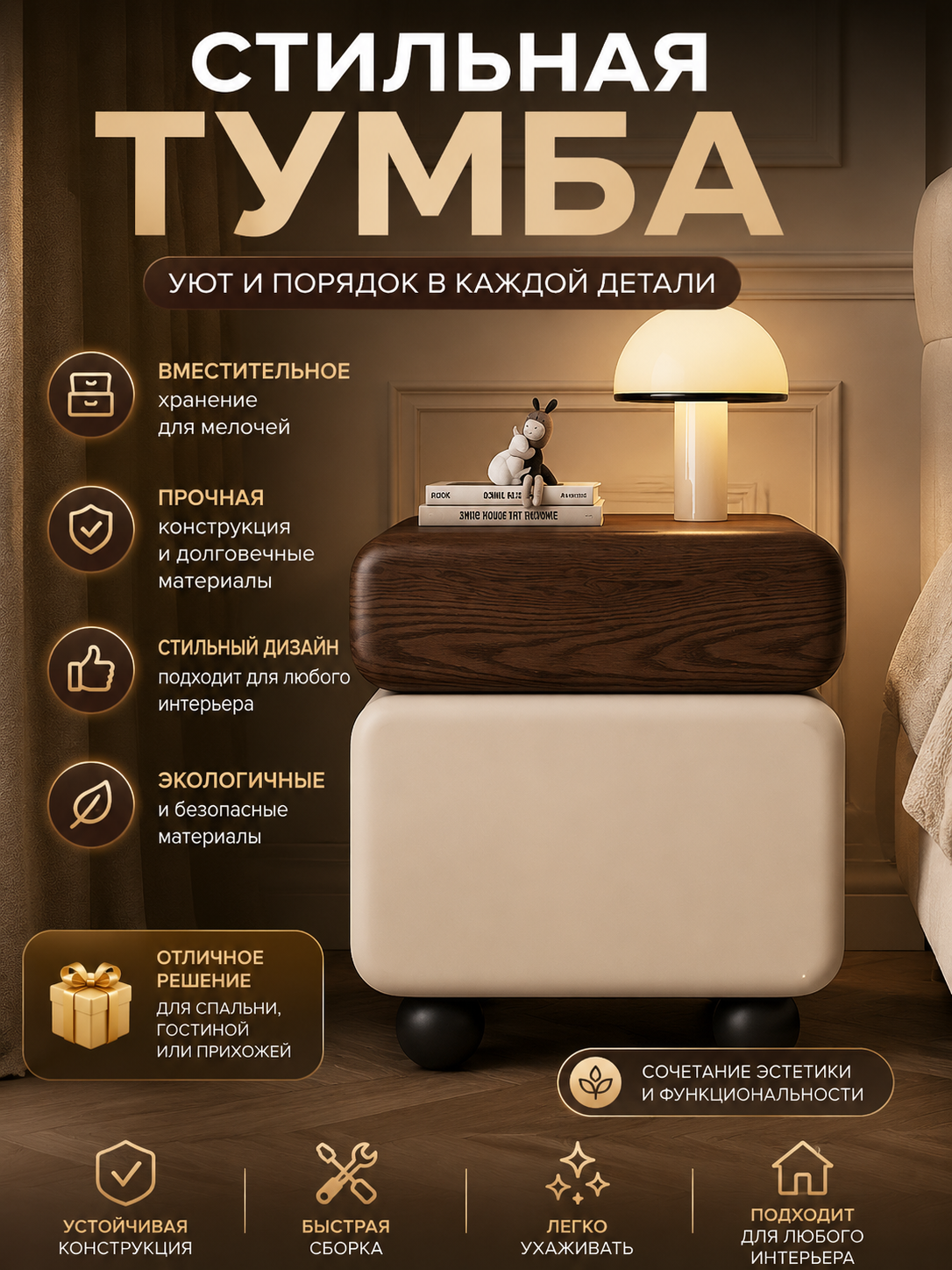 Комод 40*45*50 Прикроватная тумбочка из массива дерева прикроватная тумбочка небольшой кожаный прикроватный шкафчик для