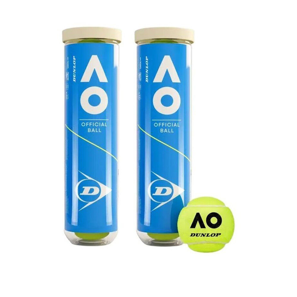 Мячи для большого тенниса Dunlop Australian Open 601604, упаковка из 2х банок по 4мяча, ITF