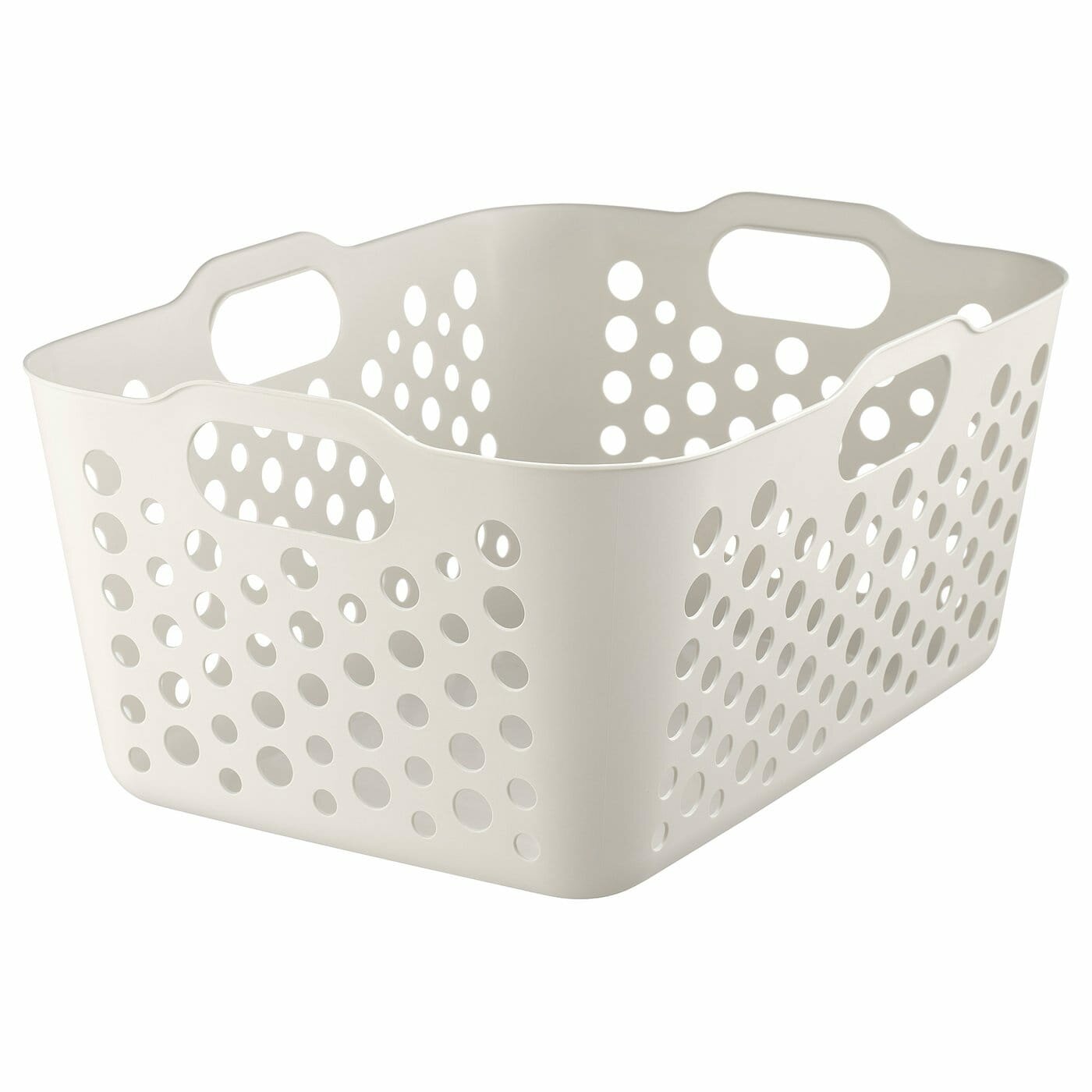 Корзина для белья IKEA "SLIBB", полипропилен, сетчатая ткань, 38л, белая
